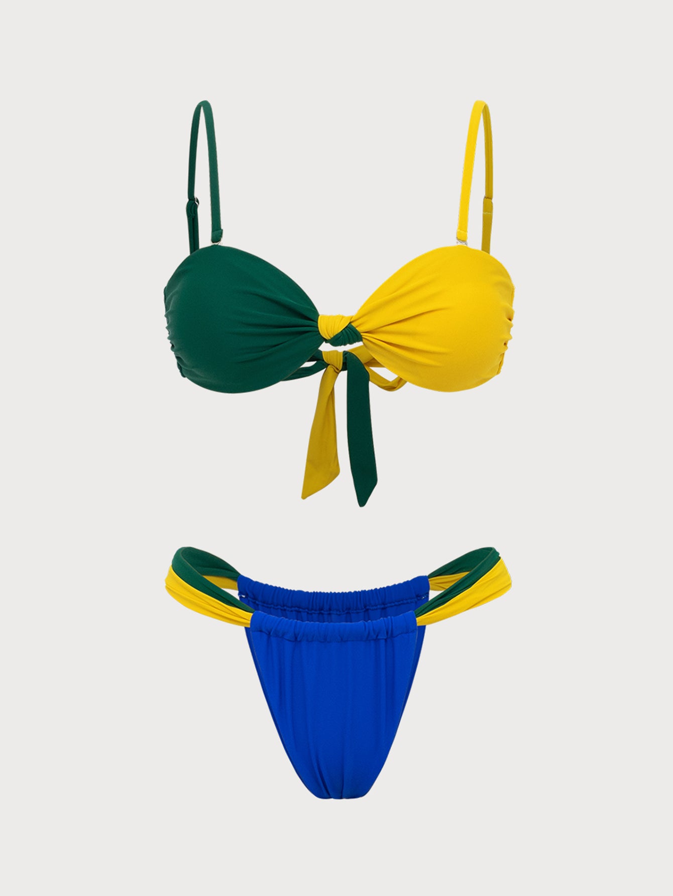 Women's Multi Contrast Color Twist Bikini Set & Reviews - Multi ...