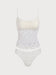 Women's Off White Ruched Hollow Mesh Flower Tankini Swimsuit & Reviews ...