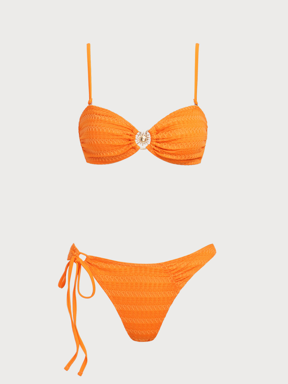 Women's Orange Bandeau Bikini Set & Reviews - Orange - Bikinis | SAMIOLSWIM