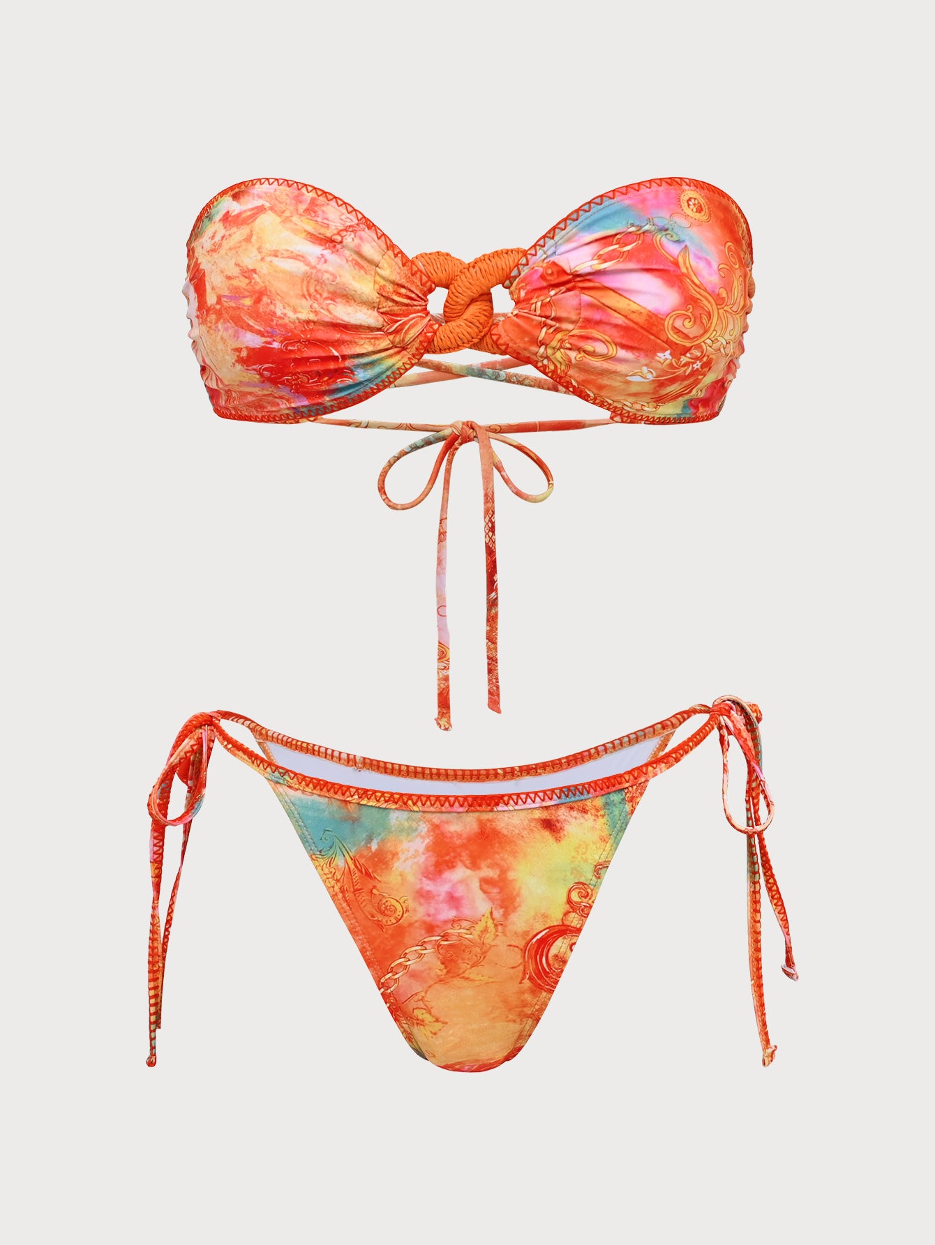 Women's Chain Buckle Embellished Bikini Set & Reviews - Orange ...