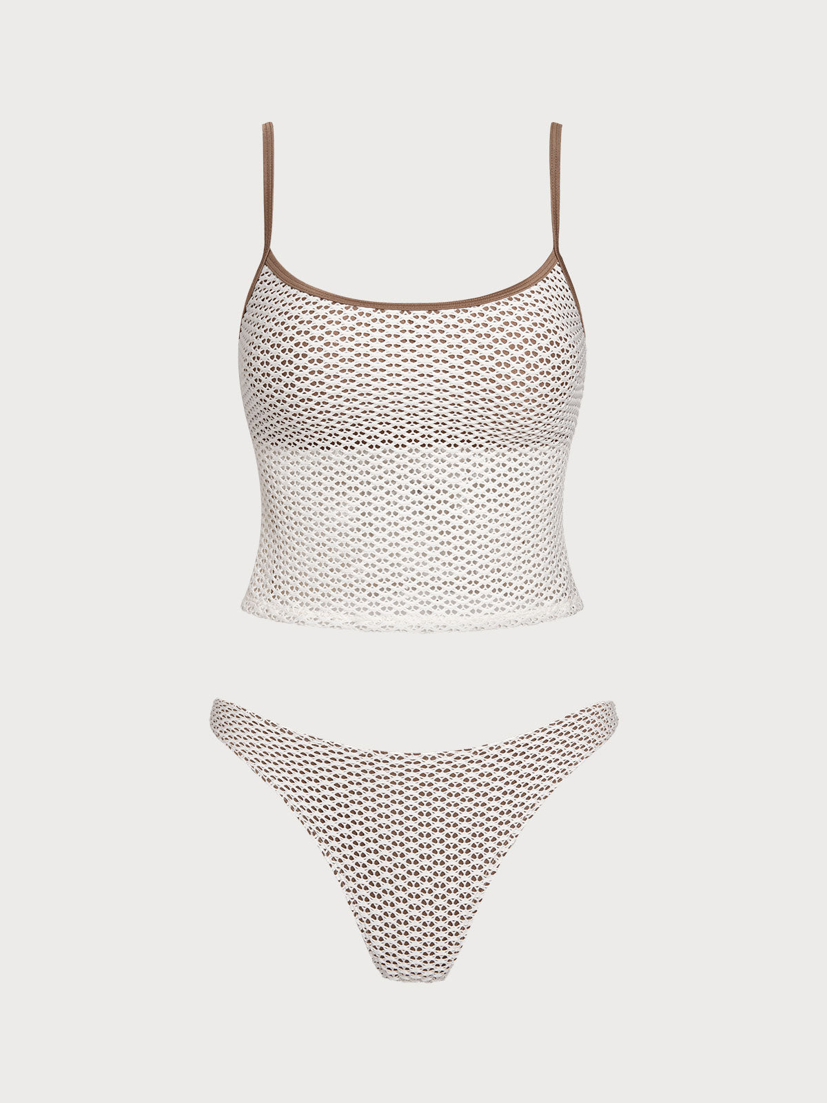 Brown Contrast Sport Tankini Swimsuit & Reviews - Brown - Tankinis ...