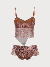 Women's Brown Shirred Leopard Print Tankini Swimsuit & Reviews - Brown ...