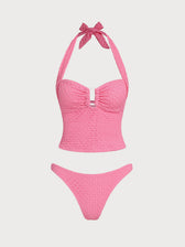 Women's Pink Square Mesh Tankini Swimsuit & Reviews - Pink - Tankinis ...