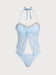 Light Blue Twisted Shell Trim Tankini Swimsuit & Reviews - Light Blue ...