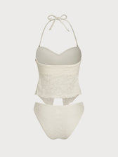 Off White Twisted Shell Trim Tankini Swimsuit & Reviews - Off White ...
