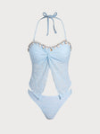Off White Twisted Shell Trim Tankini Swimsuit & Reviews - Off White ...