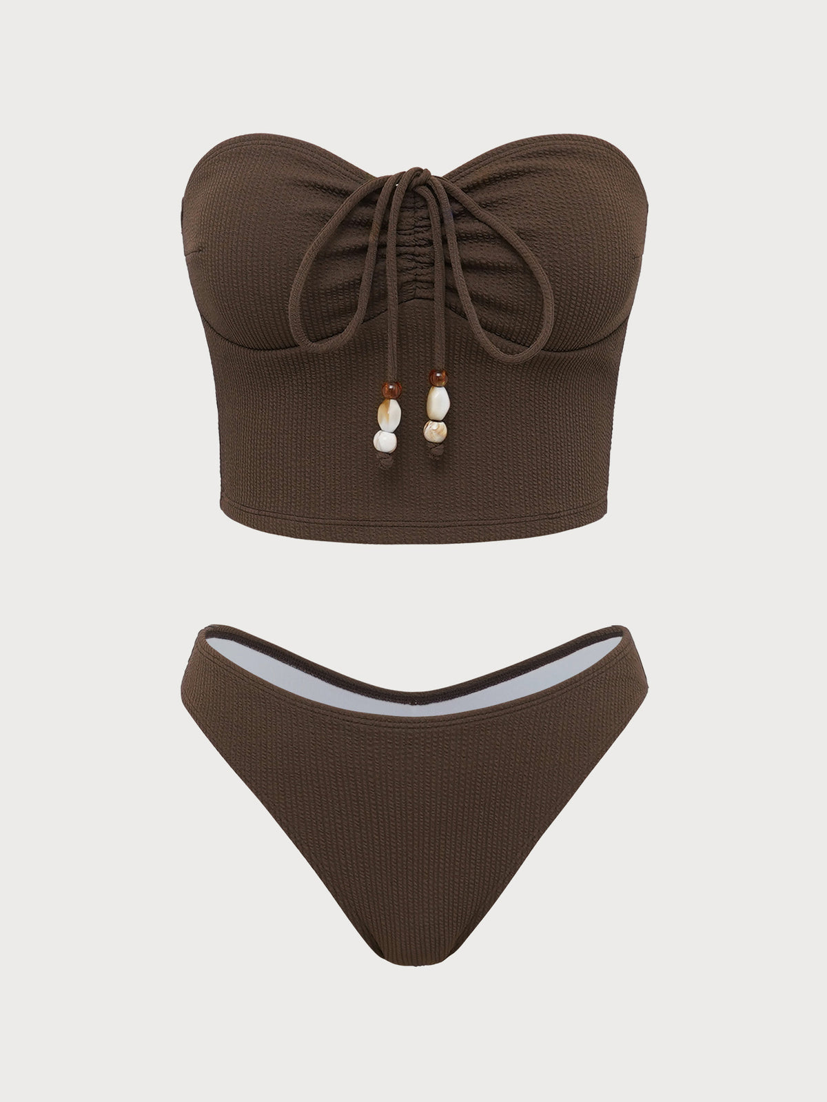 Women's Brown Decorative Rope Tankini Swimsuit & Reviews - Brown ...