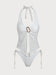 Women's White Irregular Metal Slit Tankini Swimsuit & Reviews - White ...