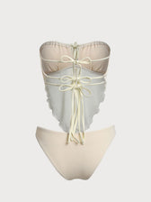 Women's Off White Mesh Ruched Tankini Swimsuit & Reviews - Off White ...