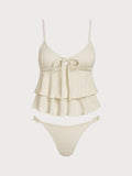 Off White Multi-Layer A-Line Tankini Swimsuit & Reviews - Off White ...
