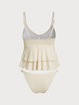 Off White Multi-Layer A-Line Tankini Swimsuit & Reviews - Off White ...