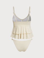 Off White Multi-Layer A-Line Tankini Swimsuit & Reviews - Off White ...