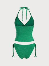 Women's Green Tropical Floral Terry Tankini Swimsuit & Reviews - Green ...