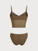 Coffee Contrast Polka Dot Mesh Tankini Swimsuit & Reviews - Coffee ...